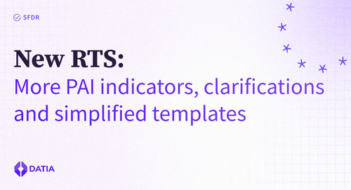 Datia's Solutions: SFDR, PAI Statement and European ESG Template